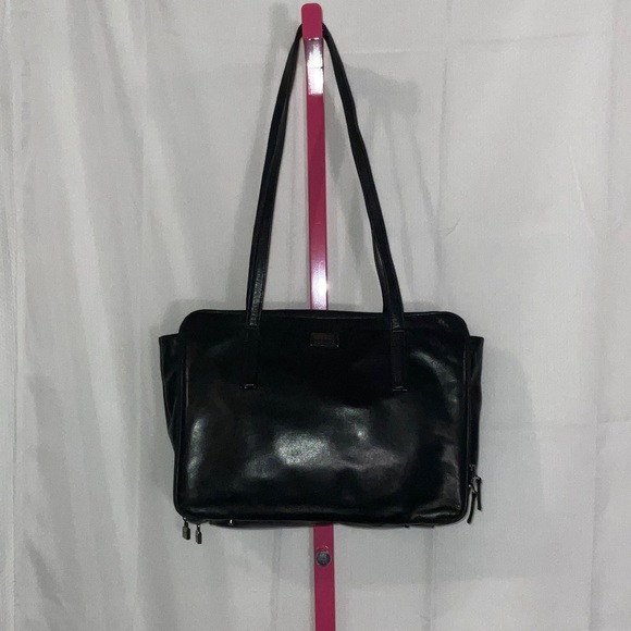 Perlina | Bags | Perlina Glossy Black Business Shoulder Bag | Poshmark